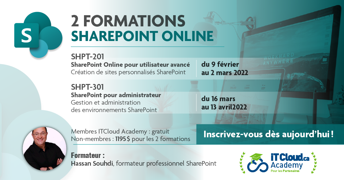 Formations SharePoint Online par Hassan Souhdi - ITCloud Academy - ITCloud.ca